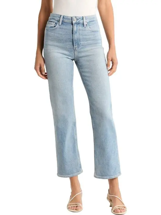 Paige Stevie High-waist Straight-leg Jeans - Lisbon Light