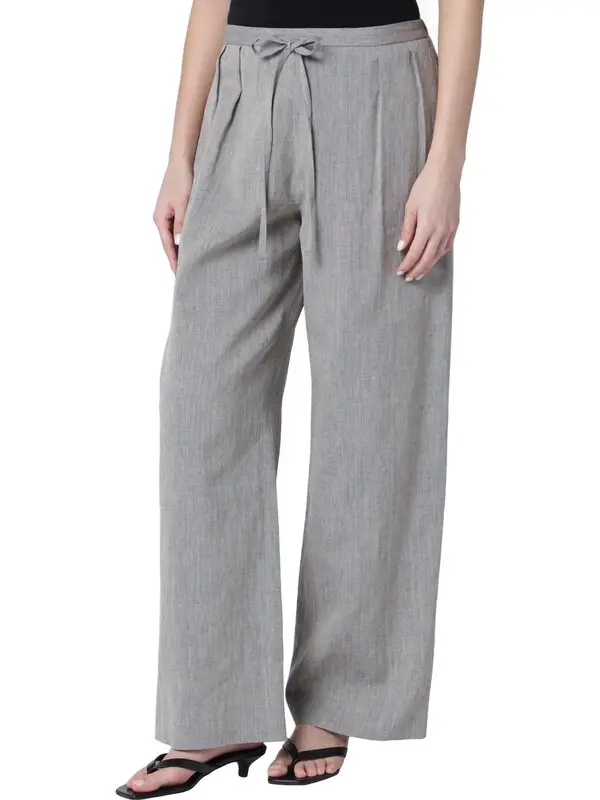 Loulou De Saison Clark Pleated Trousers - Grey