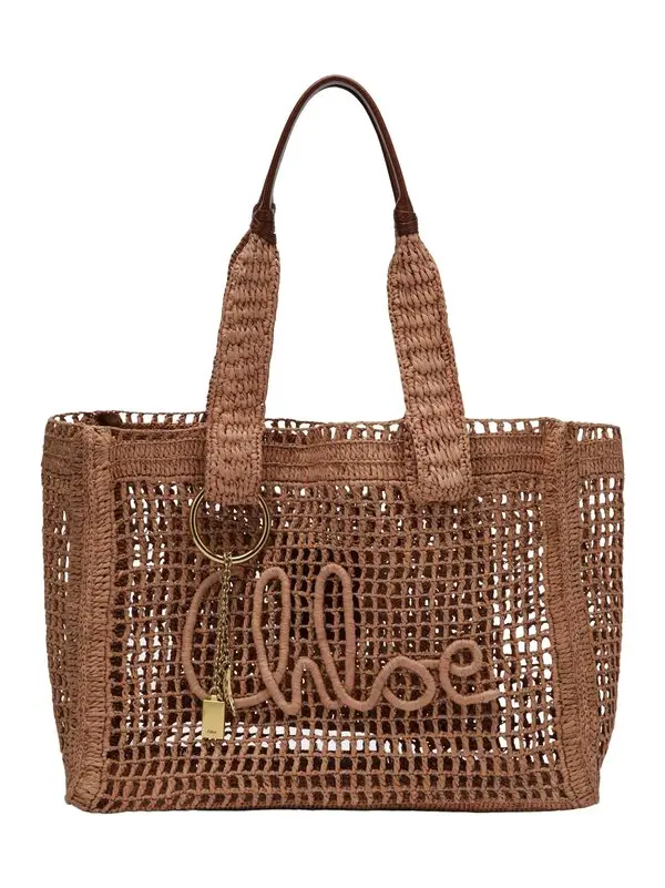 Chloé East-west Raffia Tote Bag - Pink