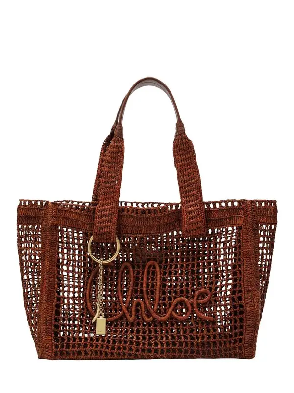 Chloé East-west Raffia Tote Bag - Brown