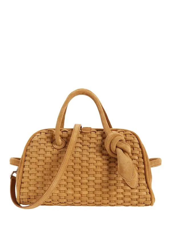 Jacquemus Le Petit Turismo Bowling Bag Woven Suede - Camel 830