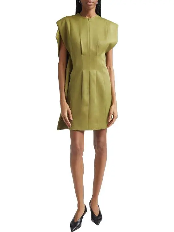 ISRAELLA KOBLA Tilia Asymmetric Sleeve Dress - Olive Green