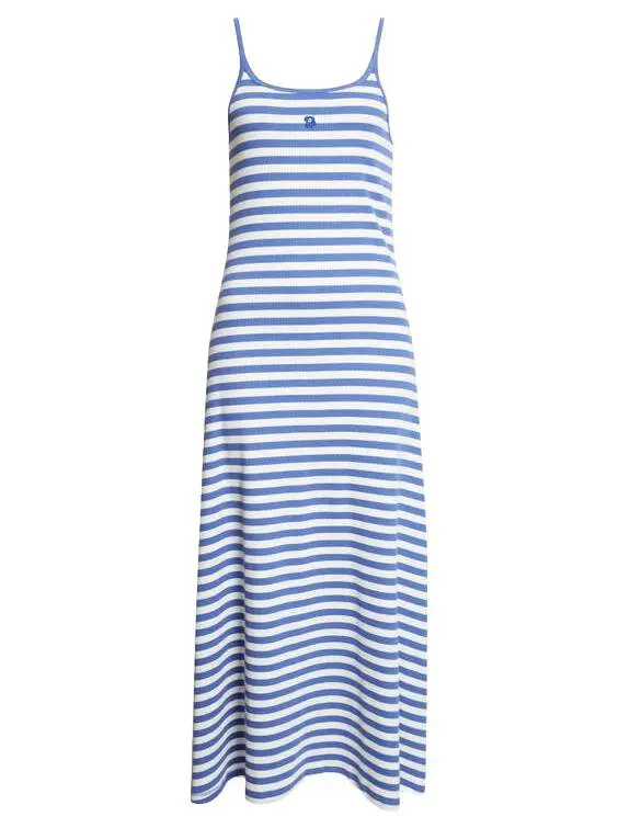 Marimekko Laulaa Tsrita Unkko Kiski Stripe Dress - Blue Off White