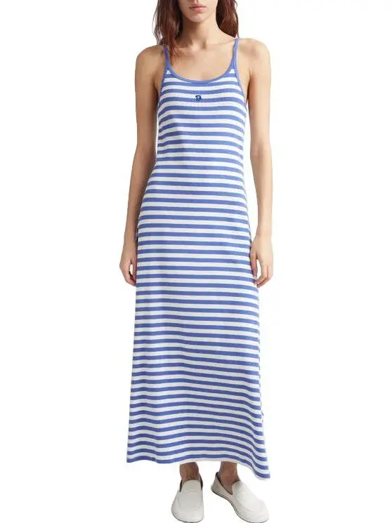 Marimekko Laulaa Tsrita Unkko Kiski Stripe Dress - Blue Off White
