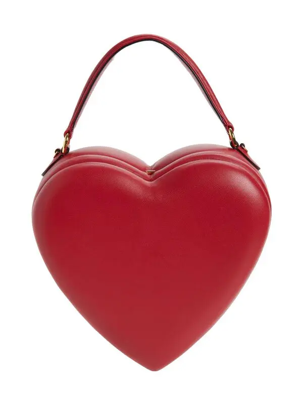 Moschino Love Me Logo Strap Leather Crossbody Bag - Red 500 Oa0