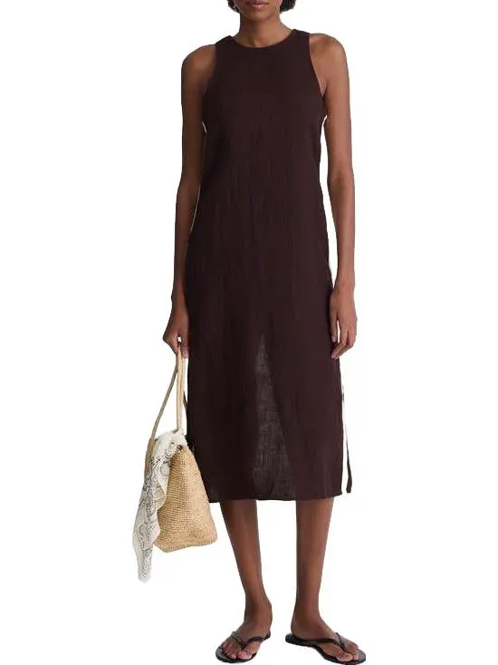 Madewell Sleeveless Linen Maxi Dress - Cocoa