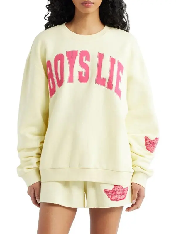 BOYS LIE Razzle Dazzle V2 Kara Crewneck Sweatshirt - Yellow