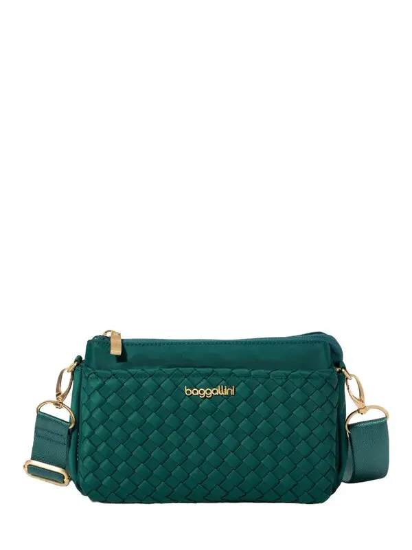 BAGGALLINI Perry Woven Crossbody - Jade Woven Twill