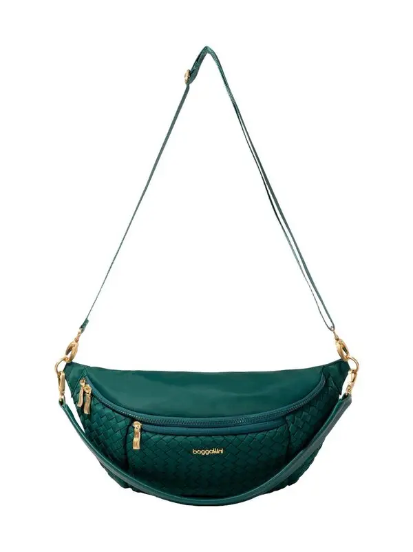 BAGGALLINI Stanton Woven Crossbody - Jade Woven Twill