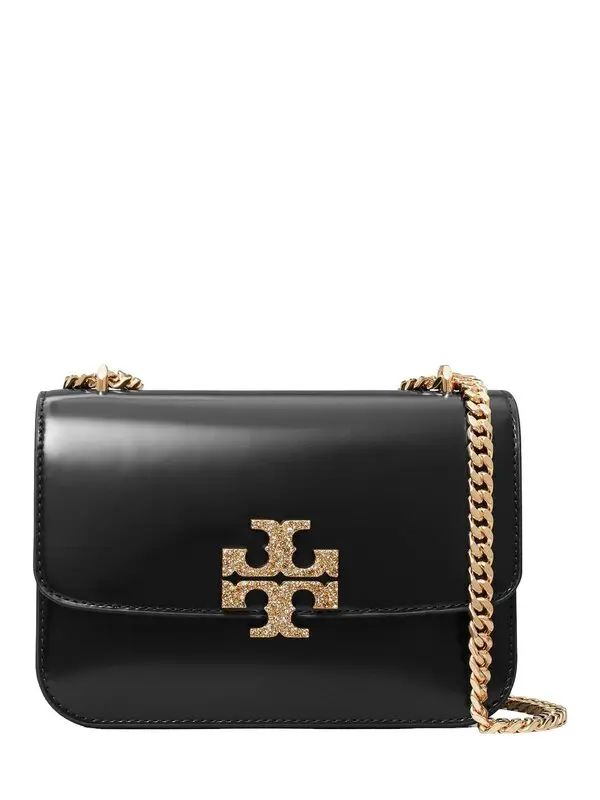Tory Burch Small Eleanor Pavé Convertible Leather Shoulder Bag - Black