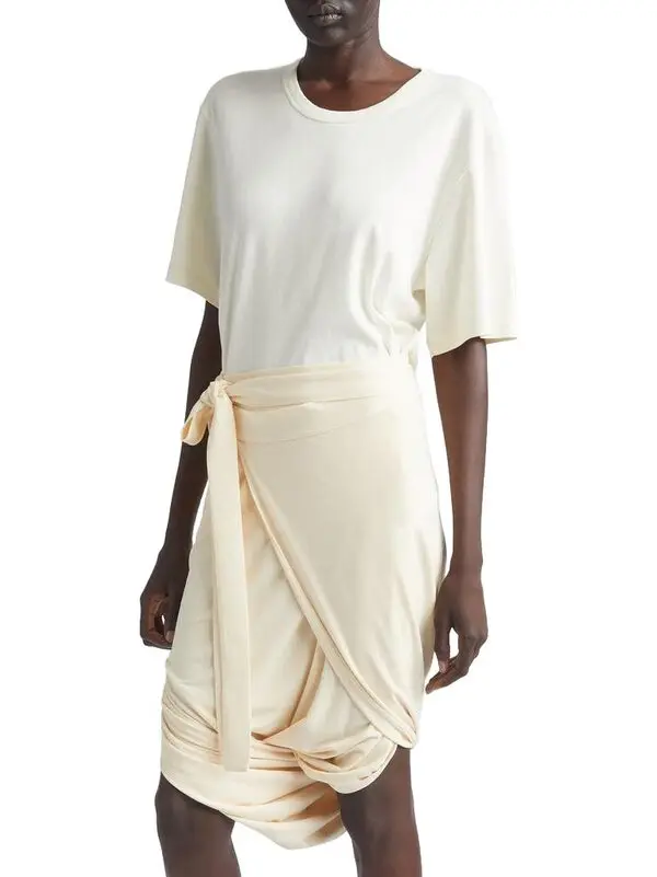 LEMAIRE Cotton Jersey Rib T-shirt - Light Cream