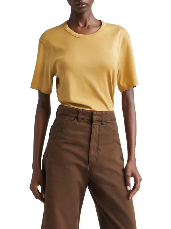 LEMAIRE Cotton Jersey Rib T-shirt - Ochre