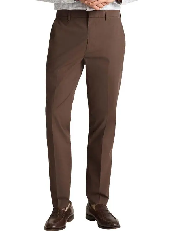Bonobos Weekday Warrior Slim Fit Glen Check Dress Pants - Tuesday Brown Glen Check