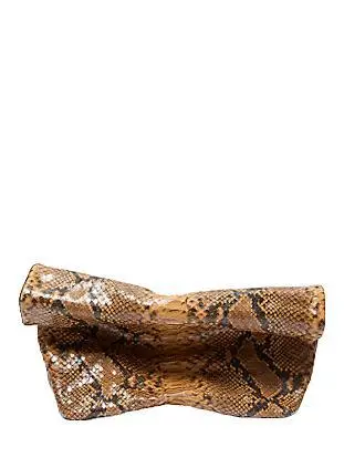 Michael Kors Maggie Snake-embossed Leather Clutch - Natural