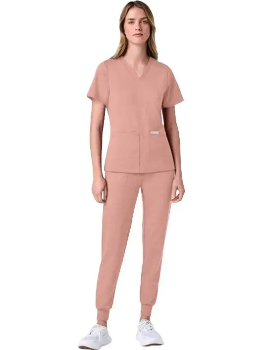 JAANUU Ultralast Essential Performance 6-pocket Scrub Set - Blushing Pink
