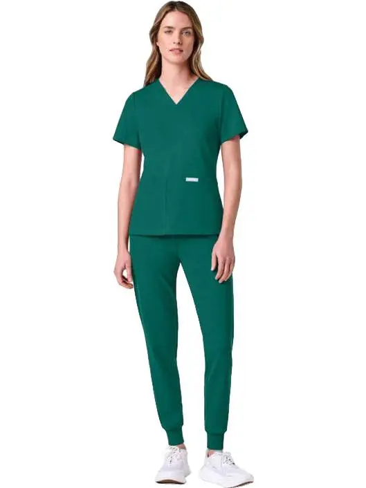 JAANUU Ultralast Essential Performance 6-pocket Scrub Set - Hunter Green