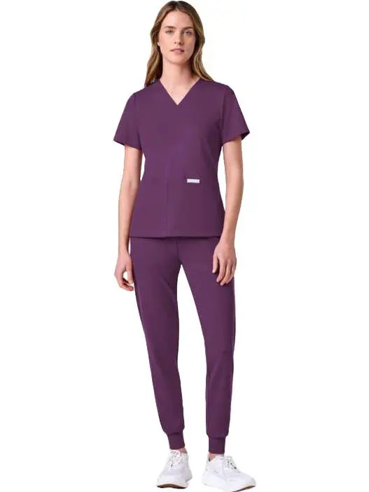 JAANUU Ultralast Essential Performance 6-pocket Scrub Set - Plum