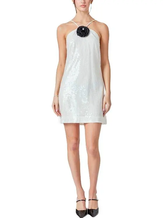 Endless Rose Sequin Sleeveless Mini Dress - White