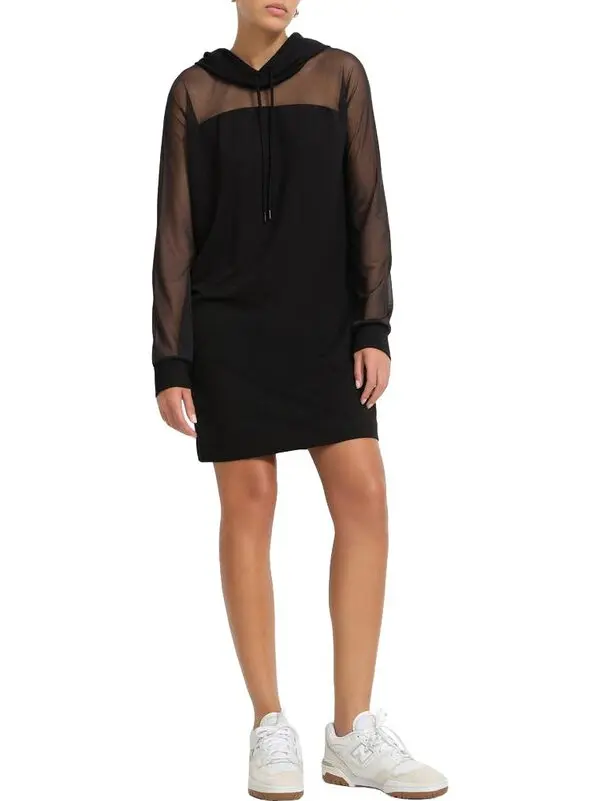 MARCELLA Hooded Sweatshirt Dress - Black