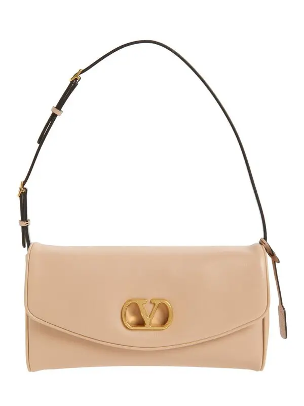 Valentino Garavani Small Devain Leather Shoulder Bag - Rose