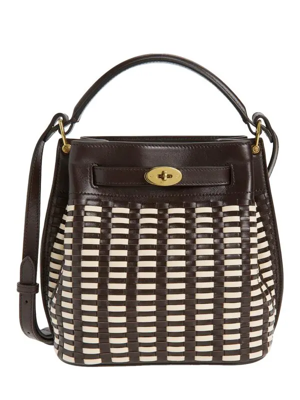 Mulberry Islington Woven Leather Bucket Bag - Ebony-crumpet