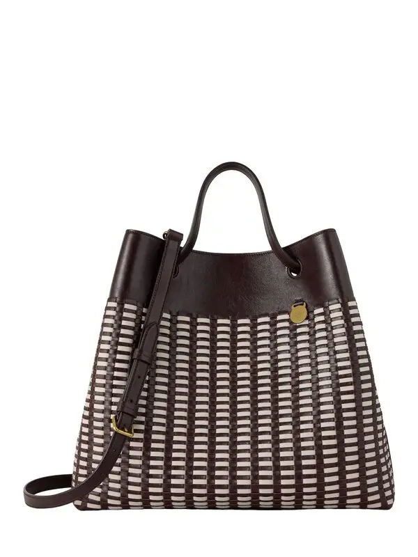 Mulberry Woven Leather Tote - Ebony-crumpet