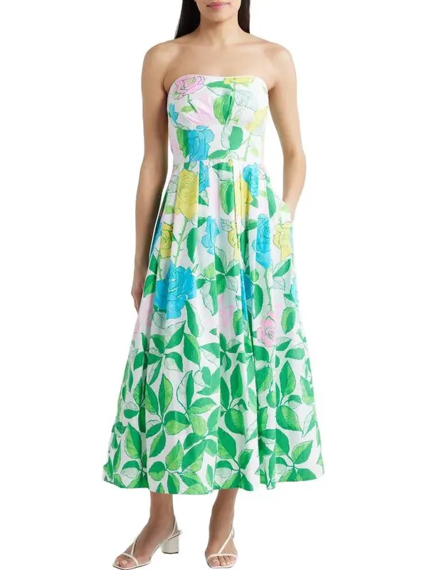 Lilly Pulitzer® Floral Print Strapless Dress - Multi Rose Bud