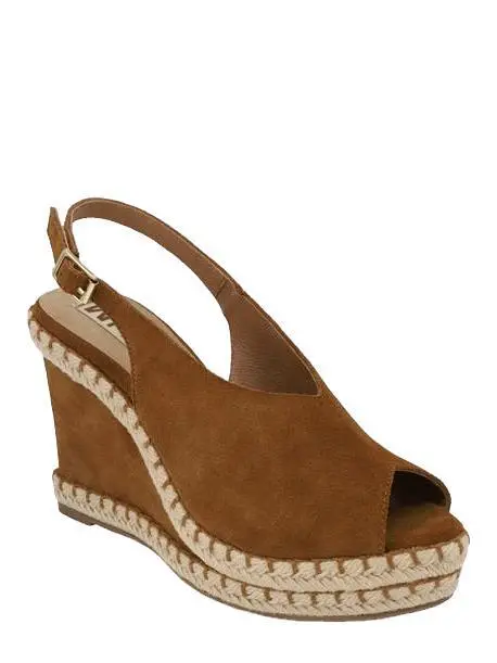 Mia Marjori Slingback Espadrille Wedge Sandals - Cognac Sue