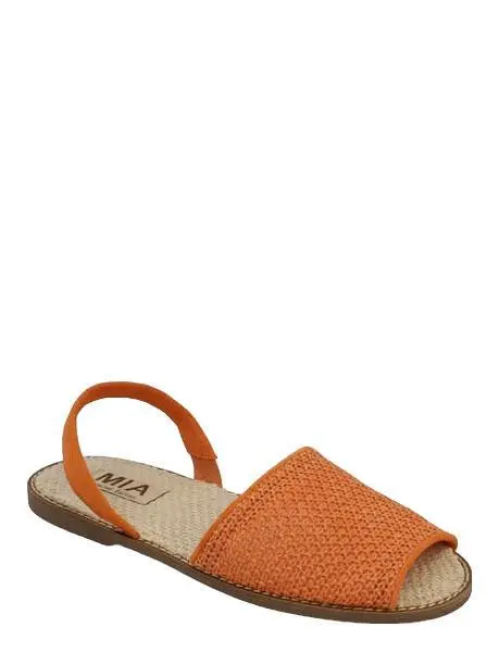 Mia Brazil Slingback Sandal - Burnt Orange Woven