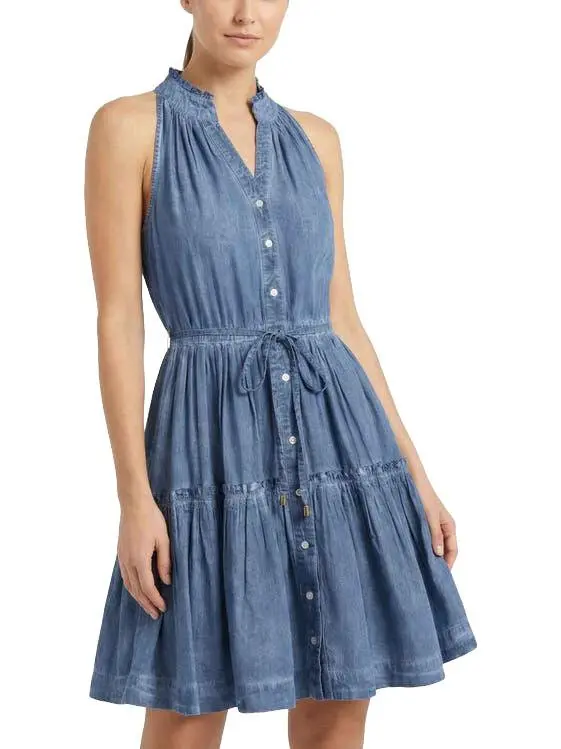 CHANGE OF SCENERY Charlotte Button-front Shirtdress - Stonewash