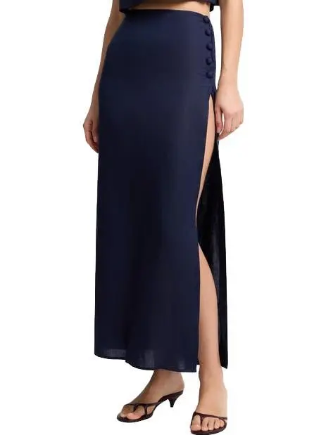 Onia High Slit Maxi Skirt - Noir Navy