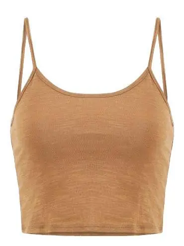 LEZAT Tegan Organic Cotton Cami Tank - Camel
