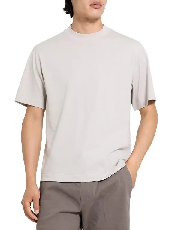 Theory Relaxed Stripe Cotton Blend T-shirt - Silver Cloud