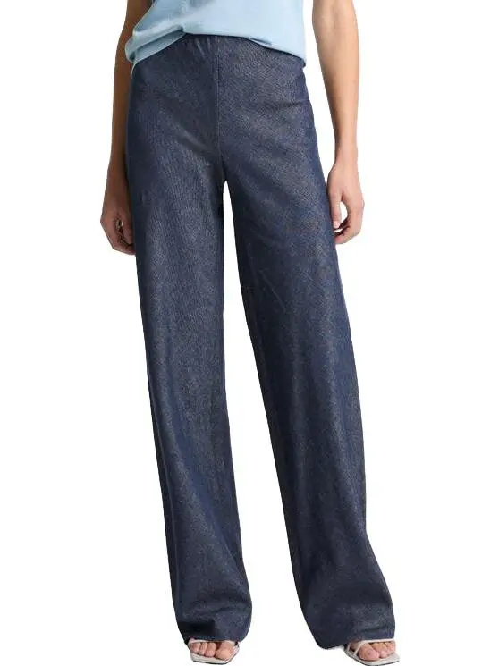 Vince Colette Wide Leg Chambray Pants - Indigo