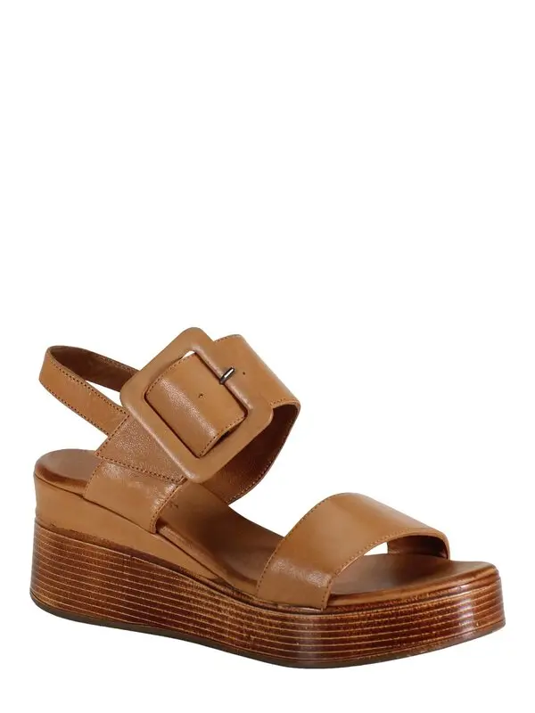 DIBA TRUE Leather Wedge Sandals - Coconut