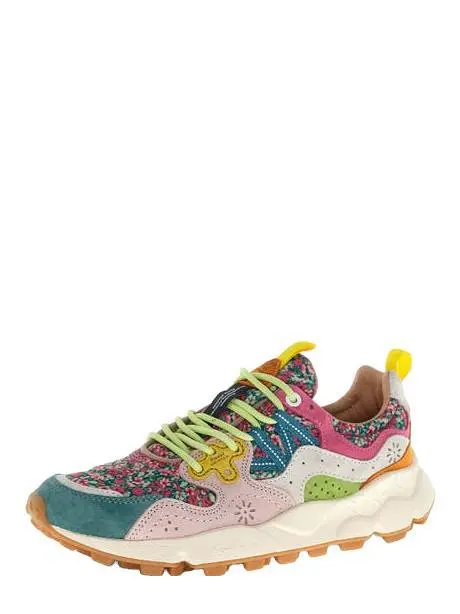 FLOWER MOUNTAIN Yamano 3 Sneaker - Petrol Green/powder Pink
