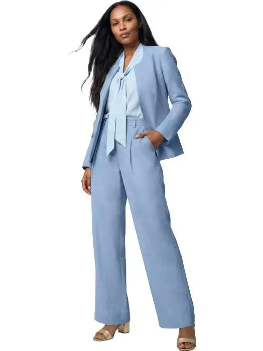 JESSICA LONDON Linen-blend Jacket - Azure Mist