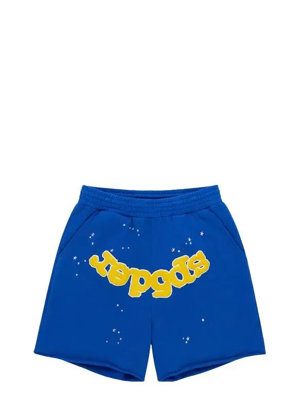 SP5DER Logo Sweatshorts - Blue