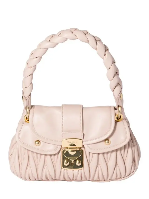 Miu Miu Coffer Matelassé Leather Bag - Powder Pink