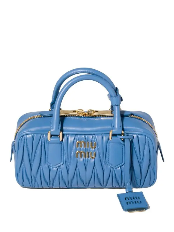Miu Miu Arcadie Matelassé Nappa Leather Bag - Wave Blue