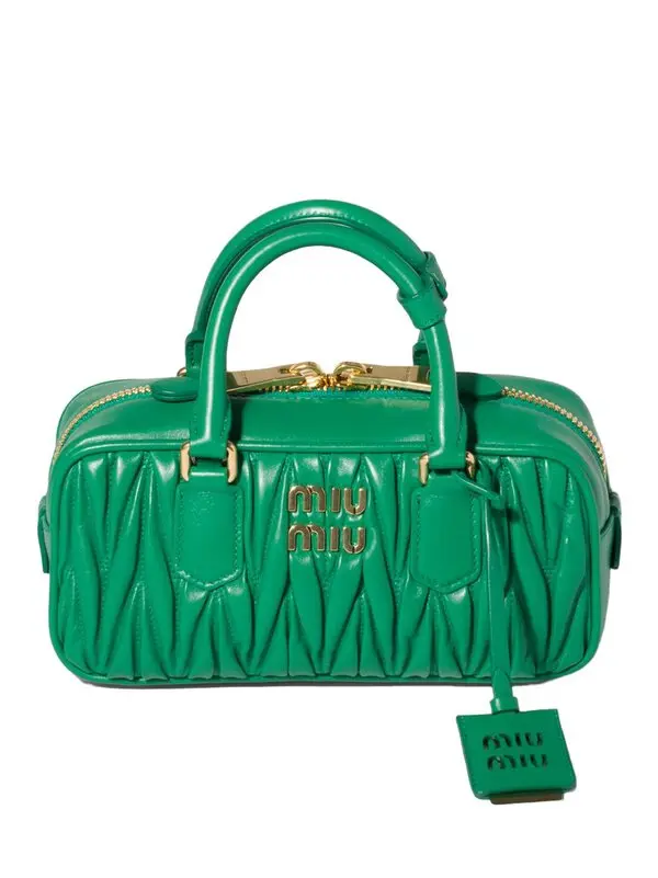 Miu Miu Arcadie Matelassé Nappa Leather Bag - Mango