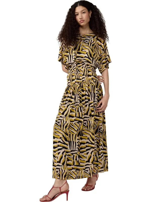 Diane Von Furstenberg Lola Maxi Dress - Sun Tiger Lemon Curry