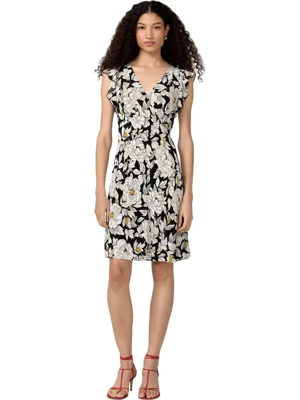 Diane Von Furstenberg Manuela Fit And Flare Dress - Biba Rose Black