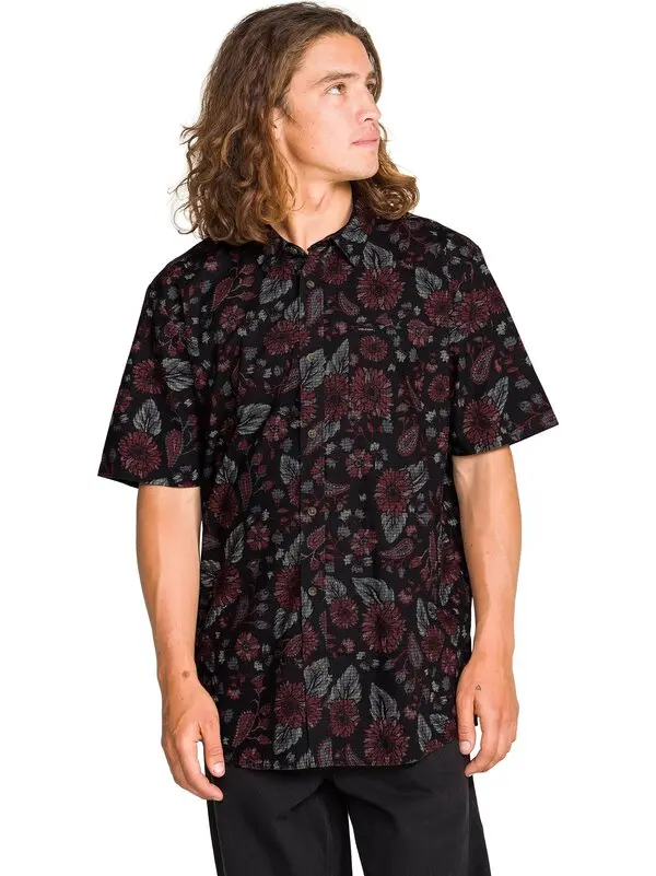 Volcom Scaler Stone Woven Short Sleeve Shirt - Black