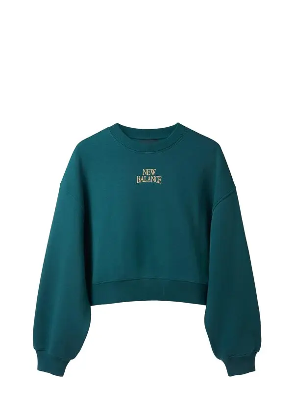 NEW BALANCE Trackside Fleece Crew Sweatshirt - Green