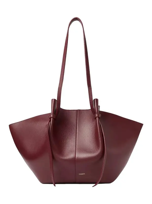 Yuzefi Large Mochi Smooth Leather Tote Bag - Bordeaux