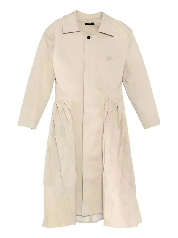 BONBOM Pleated Coat - Neutrals