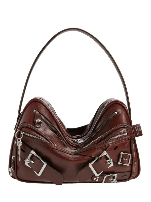 Acne Studios Camero Leather Camera Bag - Cognac Brown