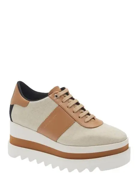 Stella McCartney Sneakelyse Platform Canvas Sneaker - Ecru