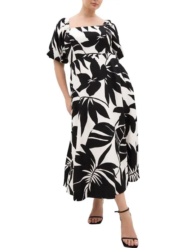 City Chic Collins Floral Print Maxi Dress - Island Oasis